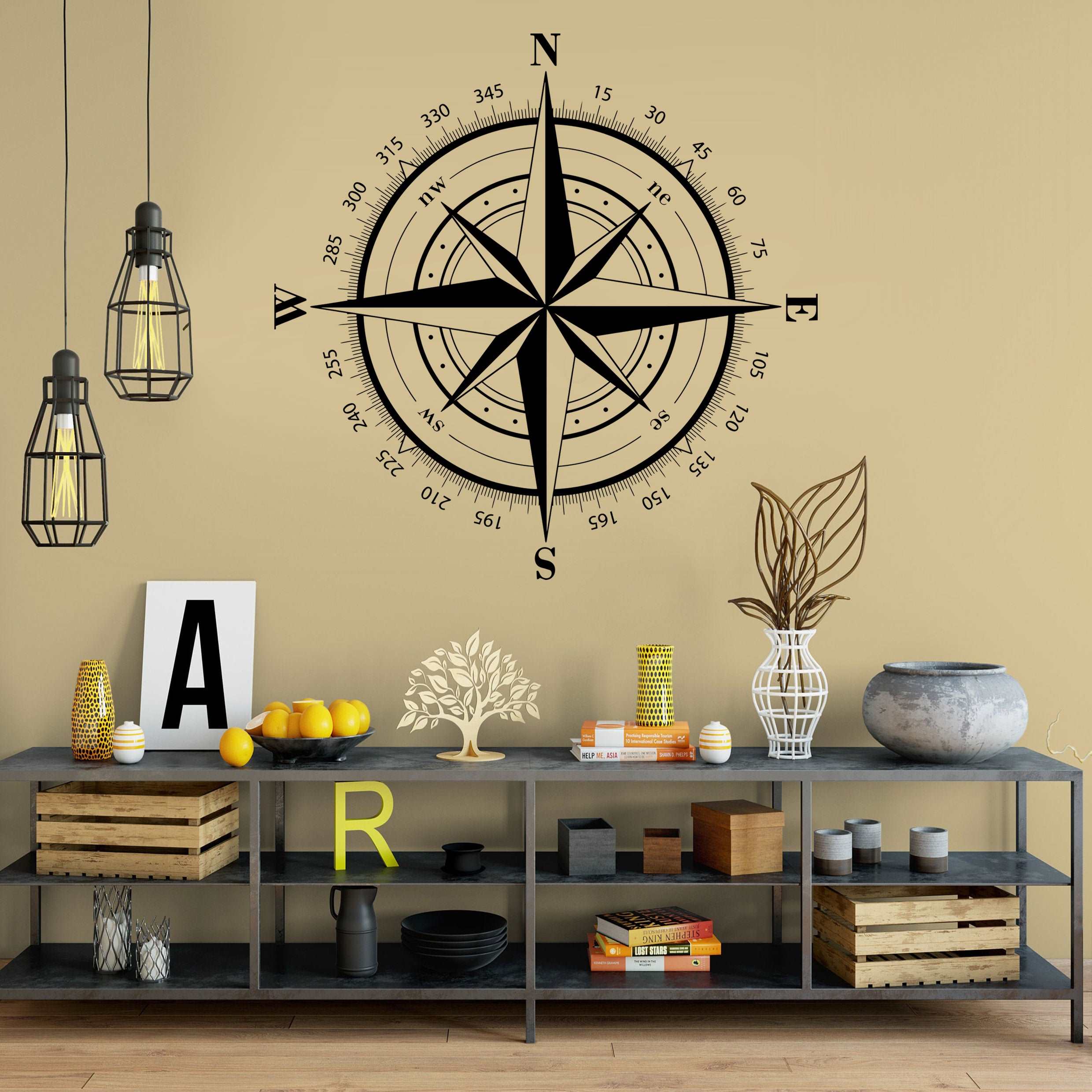 Nautical Compass Ceiling Decal | Shelly Lighting